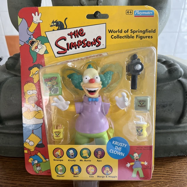 WORLD OF SPRINGFIELD, playmates, Krusty The Clown 2001 Vintage Figure £ ...
