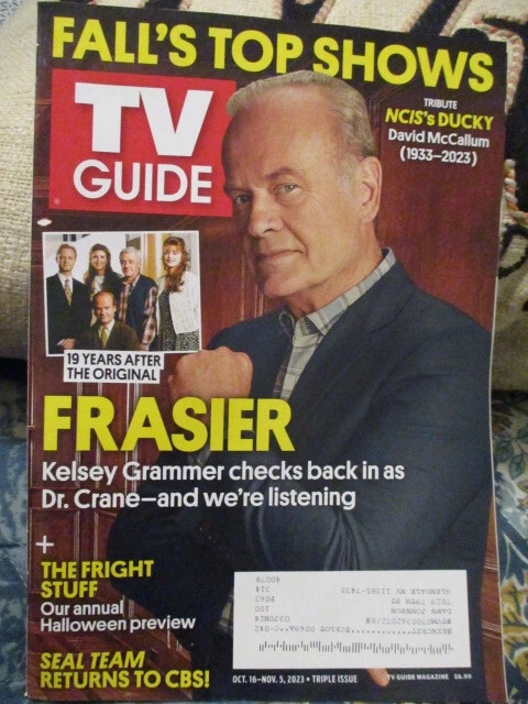 TV GUIDE OCT/NOV. 2023 Frasier Kelsey Grammer Halloween Preview New £13 ...