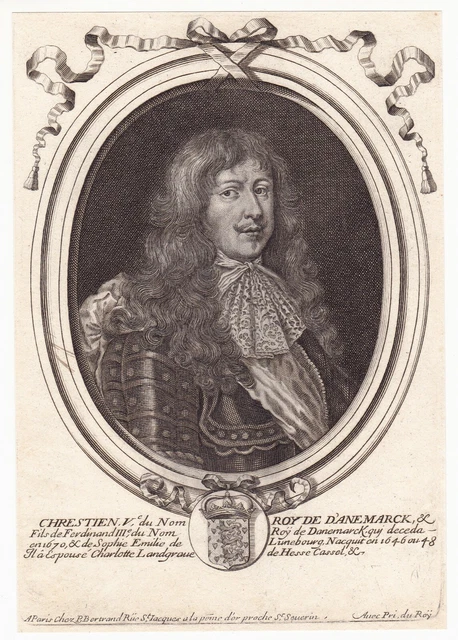 PORTRAIT XVIIE CHRISTIAN V Roi Danemark Christian V Denmark Christian 5 ...