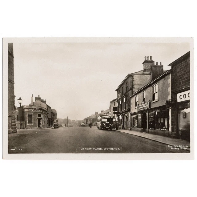 WETHERBY MARKET PLACE Showing Old Bus, Yorkshire RP Postcard Unused £14 ...