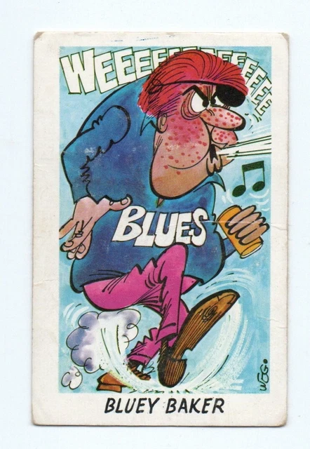 1973 SUNICRUST WEG'S Footy Funnies BLUEY BAKER Carlton (Black Back) EUR ...