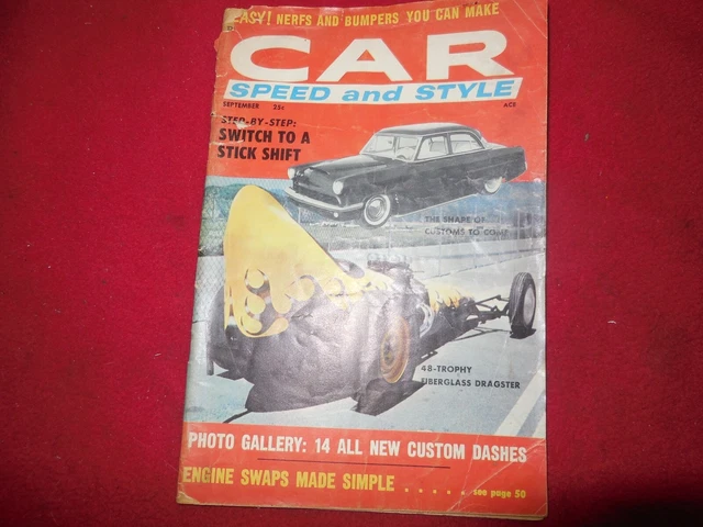 CAR SPEED & Style little pages magazine Sep 1958 Custom Dashes Nerfs ...