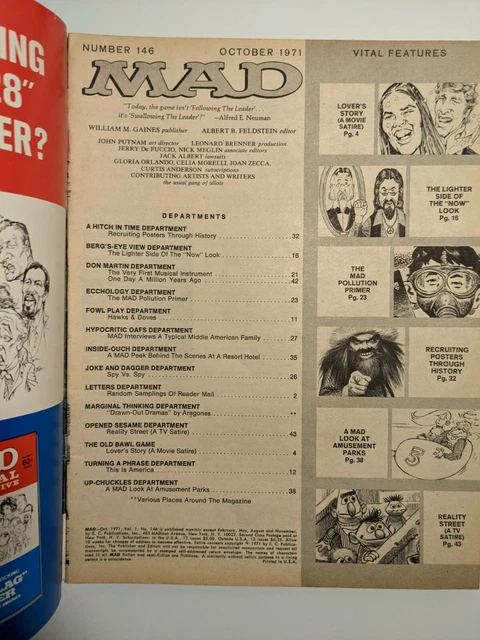 VINTAGE MAD MAGAZINE #146 (October, 1971) Special Polluted Issue ...