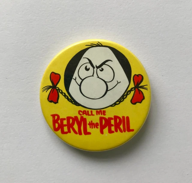 RARE VINTAGE 1970'S The Beano's Beryl The Peril Badge 3.8cm's Approx £ ...