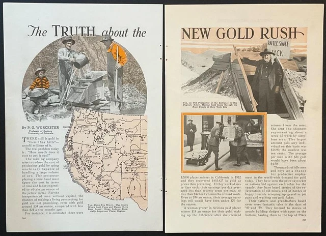 “THE TRUTH ABOUT the New Gold Rush” 1934 pictorial post Gold Reserve ...
