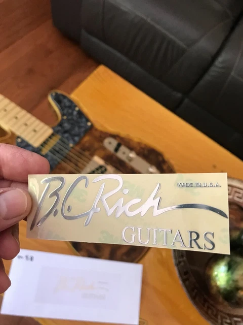 BC RICH GUITAR Decal 3D Metal Chrome headstock Restoration decal ...