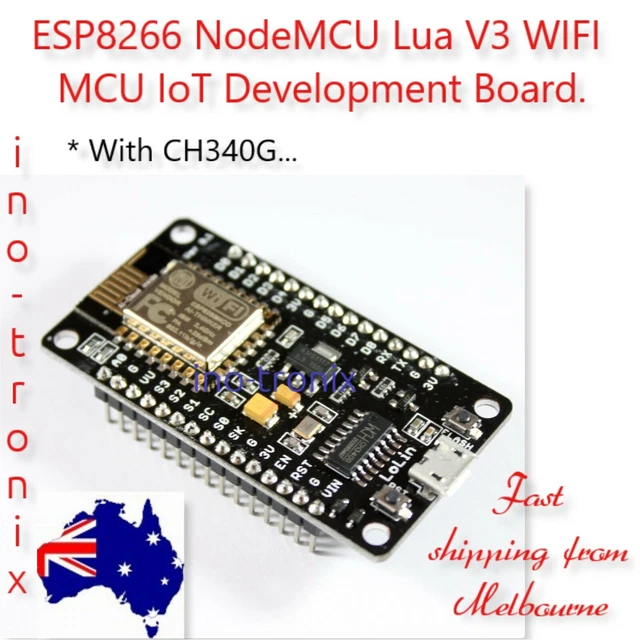 NODEMCU V3 CH340 Lua WIFI IoT Development Board ESP8266 With PCB Antenna & USB $6.99 - PicClick AU