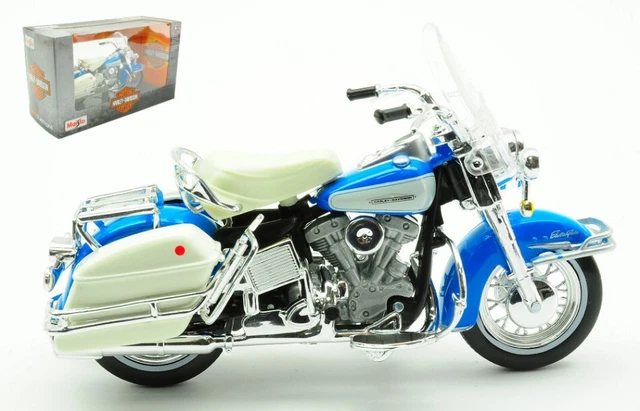 HARLEY DAVIDSON FLH Electra Glide 1966 Lumière Bleu 1:18 Model 23104 ...