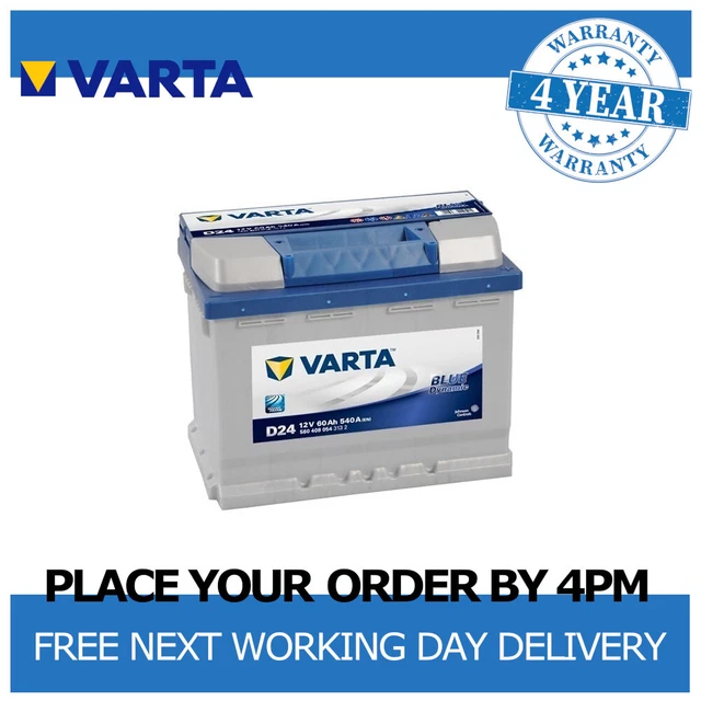 VARTA D24 CAR Battery 12V Blue Dynamic Sealed Calcium 4 Yr Warranty ...