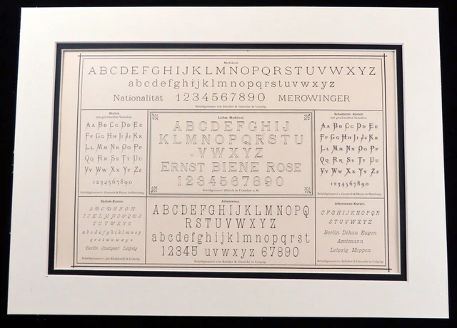 MEDIEVAL ANTIQUA FONT Printers Sample Alphabet Calligraphy Antique ...