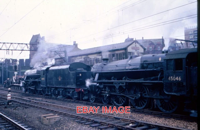 ORIGINAL 35MM SLIDE LMS LOCO NO 45 45046 & 44781 AT STOCKPORT 5/68 £3. ...