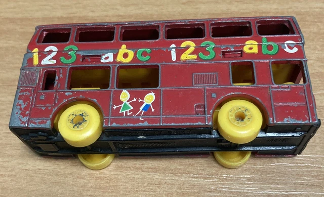 VINTAGE MATCHBOX LEYLAND Titan Double Decker Bus Preschool ABC 123 1981 ...