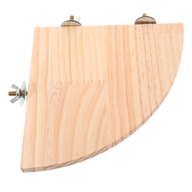 BIRD CAGE GRINDING Platform Parrot Perch Stand Half Round Wood Parakeet ...