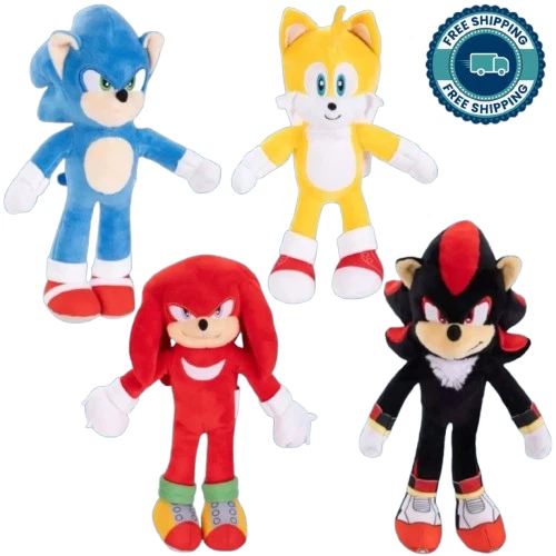 SONIC THE HEDGEHOG Plush Knuckles Tails Stuffed Teddy Bear Soft Toy ...