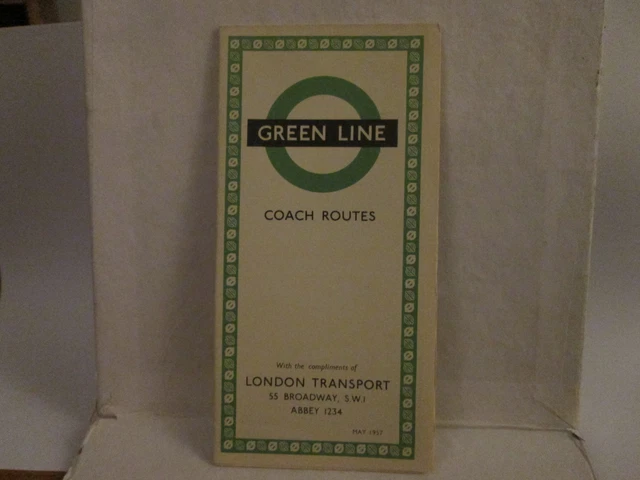 LONDON TRANSPORT GREEN Line Coach Routes Map May 1957 (6/57) £5.60 ...