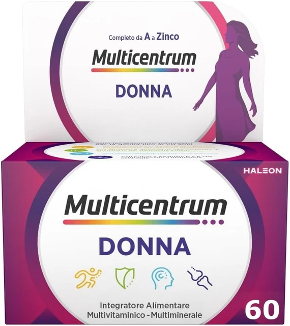 DONNA INTEGRATORE ALIMENTARE Multivitaminico, Con Acido Folico,Vitamina ...