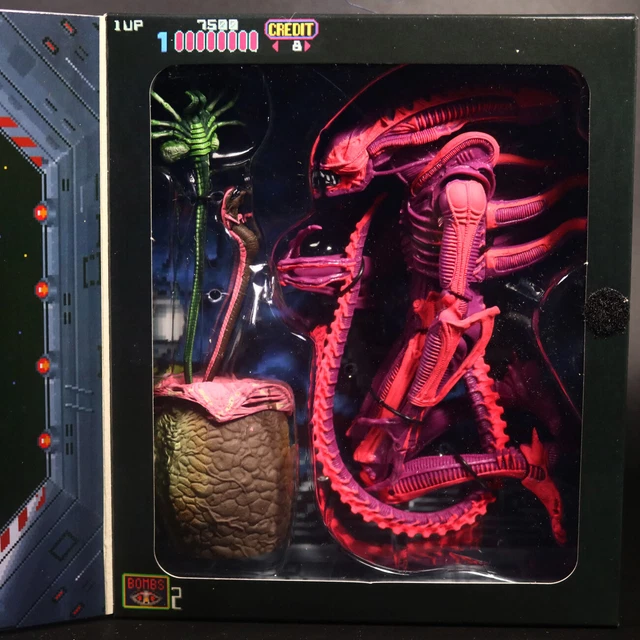 FIGURA DE ACCIÓN NECA Alien Xenomorph Warrior Arcade Game 7" con huevo ...