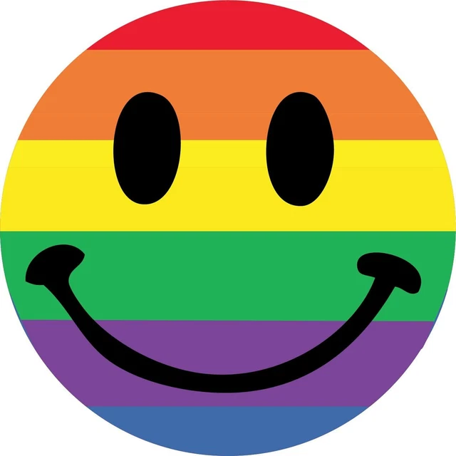 RAINBOW SMILEY FACE LGBTQ Pride Smile Emoji Vinyl Sticker Decal for car ...