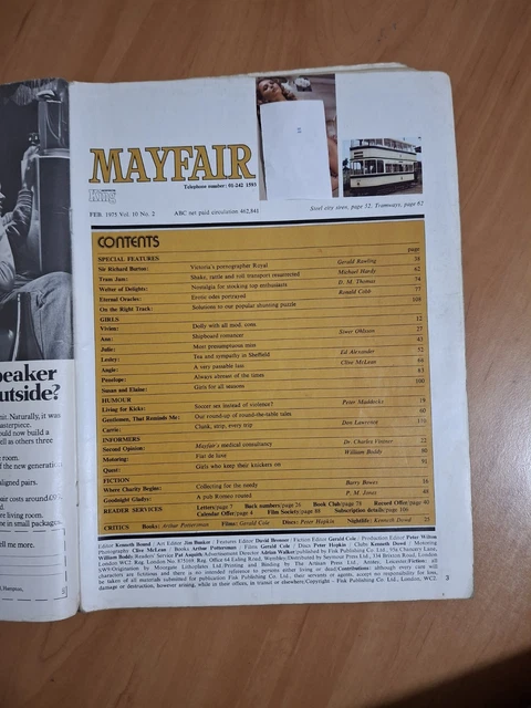 VINTAGE MAYFAIR MAGAZINE Vol.10 No.2 Feb 1975 Lesley Jarvis £7.86 ...
