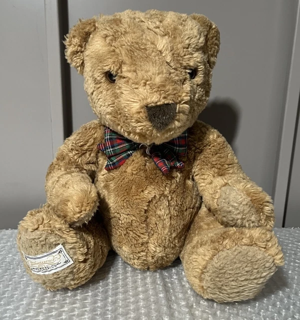 MARKS AND SPENCER St Michael Connoisseur Teddy Bear Tartan Bow Soft Toy 14 Inch £19.99 - PicClick UK