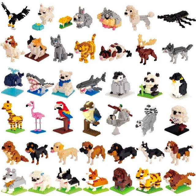 MINI BUILDING BLOCKS 3D Animal Diamond Model Micro Bricks Enlightenment ...