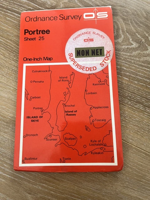 VINTAGE ORDNANCE SURVEY Map Sheet 25 - Portree One Inch Map £1.59 ...