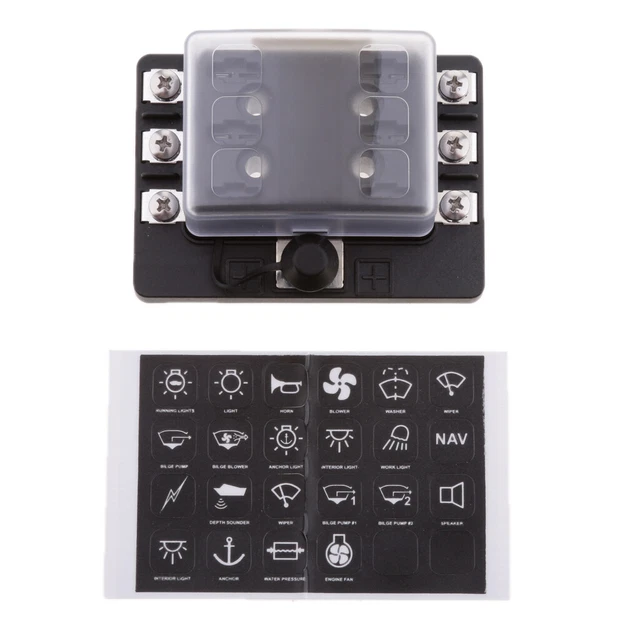 AUTOMOTIVE 6-WAY MINI Micro Fuse Fusebox Holder Block Protective Case £ ...