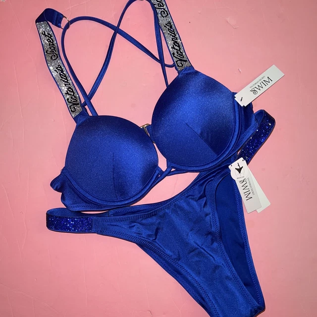 VICTORIA'S SECRET 32AA,32A,34C,34DD BOMBSHELL BIKINI s Bottom BLUE ...