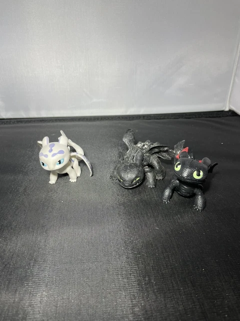 DREAMWORKS HOW TO train your dragon x3 Toothless Mini Figures & light ...