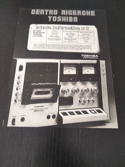 1976 TOSHIBA PC 6030 Stereo Cassette Deck Dolby Vintage Ad Pubblicita EUR 3,00 - PicClick FR