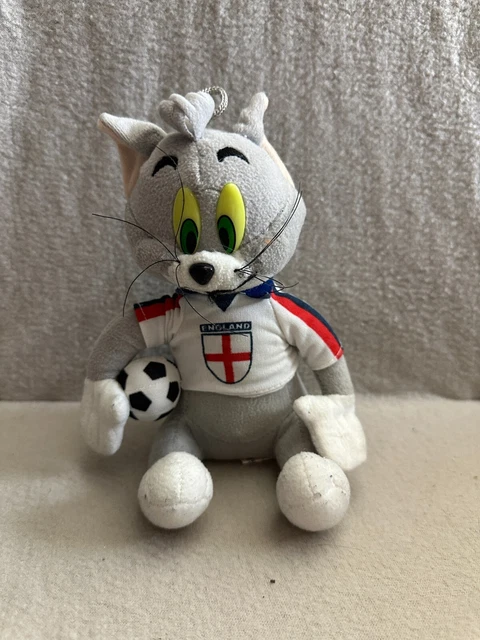 TOM & JERRY Tom in england football shirt soft toy plush Vintage £14.99 ...