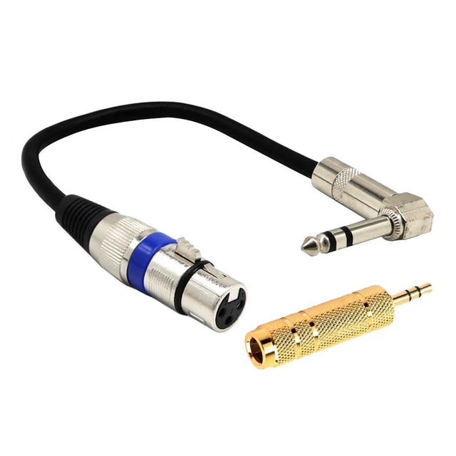 CÂBLE AUDIO 6,35 Mm Mâle Vers XLR Femelle + Adaptateur 3,5 Mm Mâle Vers ...