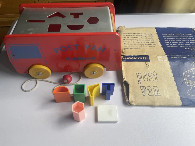 VINTAGE 1960S KIDDICRAFT Post Van Pull Along Shape Sorter by Hilary ...