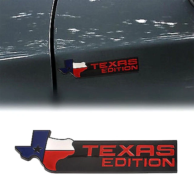 BLACK FOR TEXAS EDITION TEXAS State Map Car Sticker Emblem ABS Plating ...