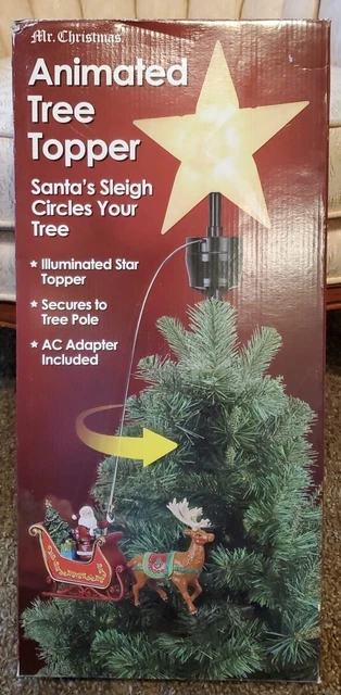 MR. CHRISTMAS ANIMATED Tree Topper Santa’s Sleigh Circles Your Tree £45 ...