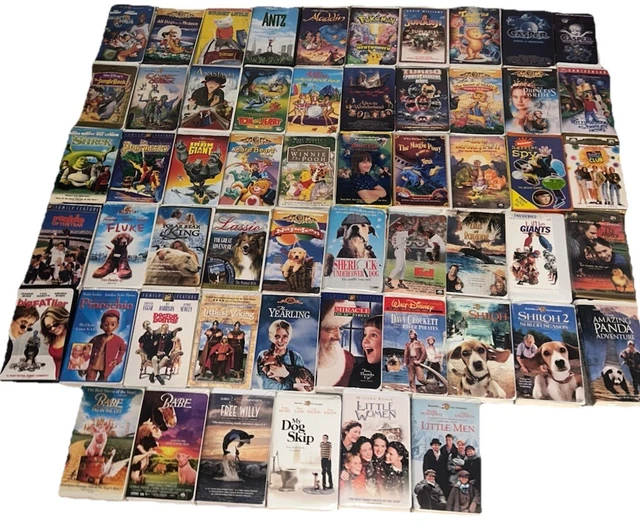 HUGE VINTAGE CHILDREN Family Movies 56 VHS Tape Lot Classics Animated ...