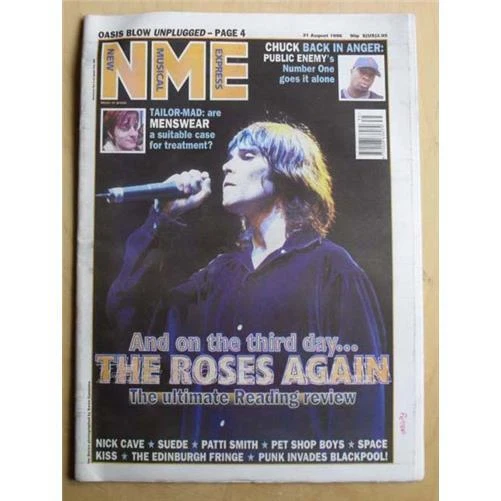 STONE ROSES NME Magazine Aug 31 1996 - Ian Brown Cover With Reading ...
