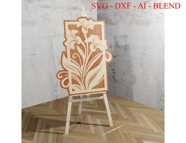 WALL ART - Floral Decor Lily - DXF SVG AI BLEND Laser CNC Plasma ...