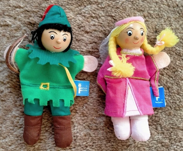FIESTA CRAFTS | RARE Robin Hood & Maid Marian Hand Finger Puppets ...