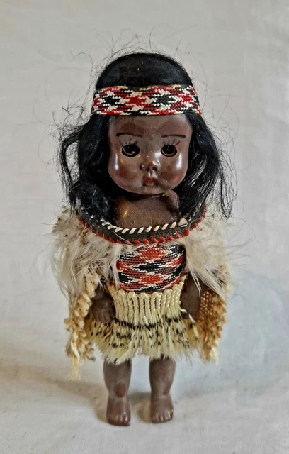 VINTAGE PLASTIC COSTUME Doll New Zealand Maori Girl £12.50 - PicClick UK