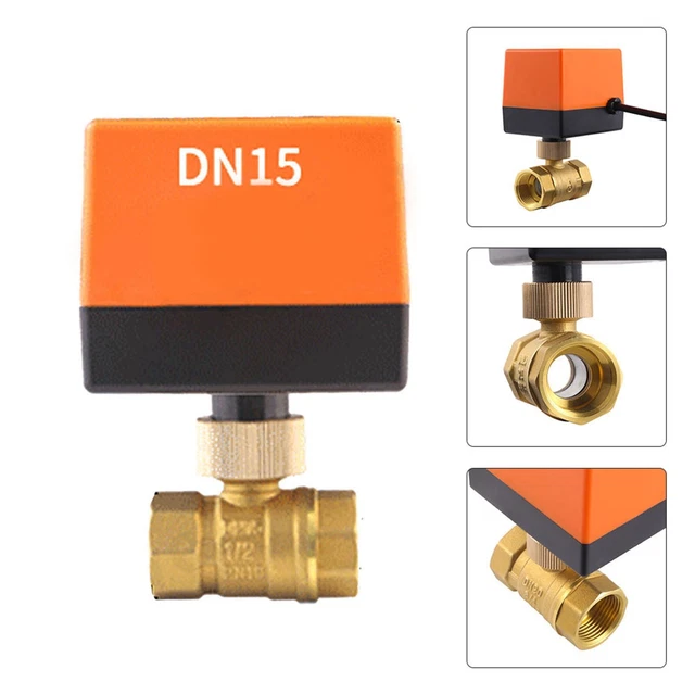 ZWEIWEGEVENTIL KUGELH?HNE DREIADRIG Kalt-/Warmwasser Messing Motorisierter Motor EUR 35,25 ...