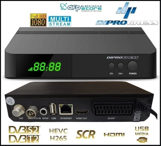DECODER COMBO DIGITALE Terrestre e Satellitare Full HD HDMI e Scart ...