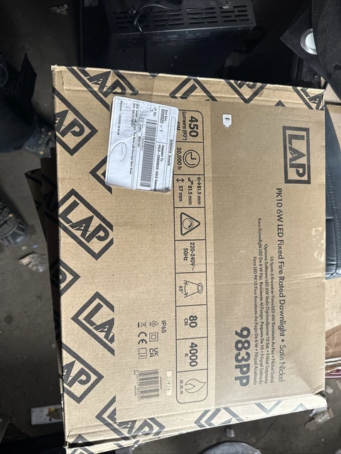 LAP COSMOSECO FIXED Fire Rated Led Downlight Satin Nickel 5.8W 450Lm 10 ...