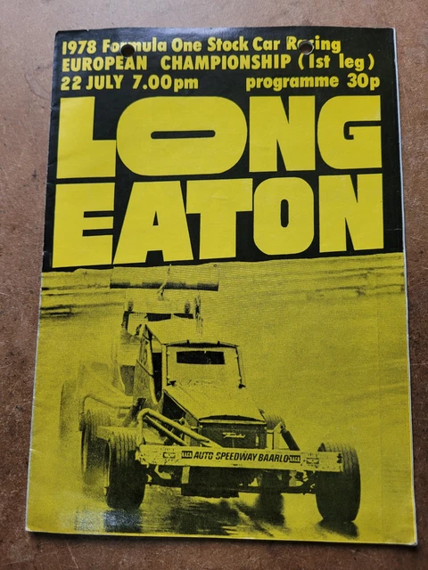 1978 BRISCA F1 Stock Car European Championship Programme, Leg 1, Long ...