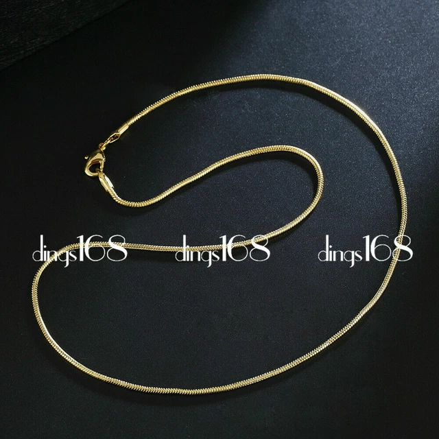 GENUINE 18K GOLD Filled Classic Italian Snake Chain Necklace 16/18/20 ...