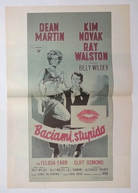 POSTER LOCANDINA BACIAMI Stupido Dean Martin Kim Novak 42x27cm Film Tv ...