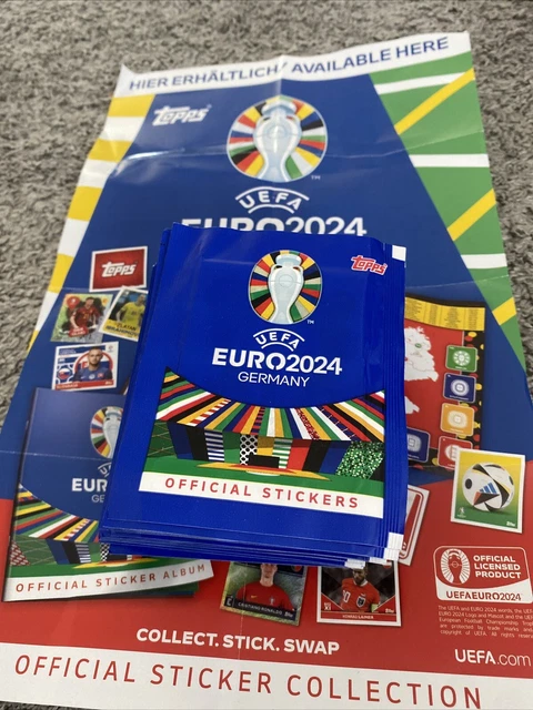TOPPS UEFA EURO 2024 Official Stickers Collection. **100 PACKS** £58.75 ...