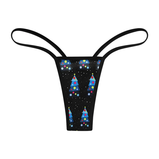 WOMENS MINI BIKINI Thong Sexy Micro G String Panties Christmas Thong ...