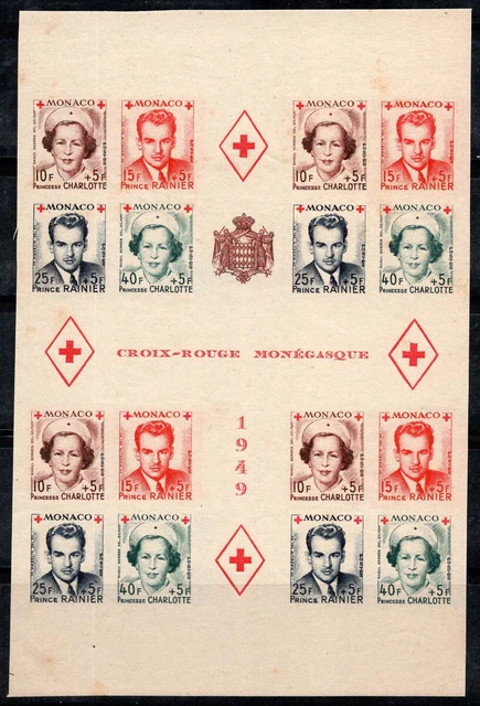 MONACO 1949 MI. Bl. 3B Bloc Feuillet 60% Neuf ** Croix-Rouge EUR 80,00 - PicClick FR