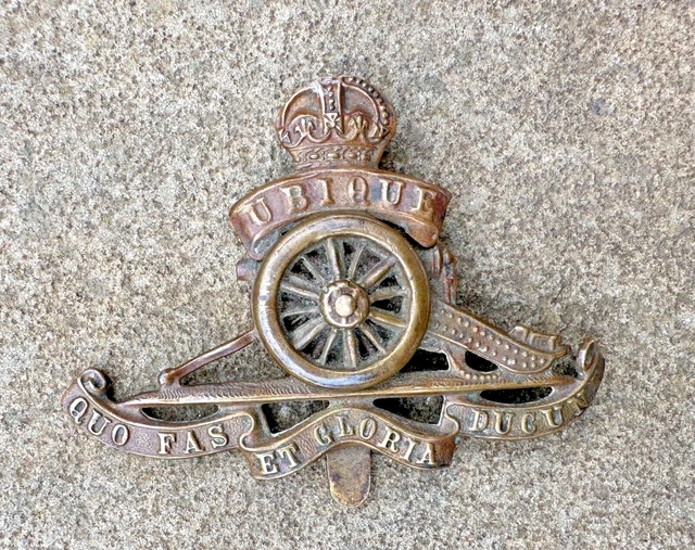 WW1 BRITISH ARMY Royal Artillery Cap Badge Revolving Wheel Good ...
